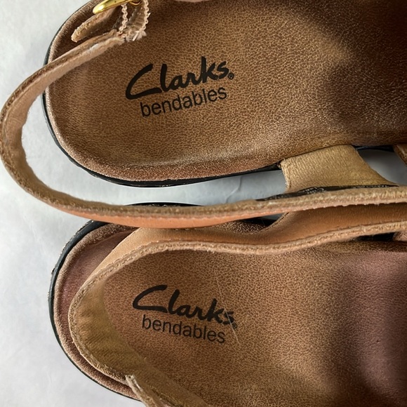 Clarks | Shoes | Clarks Bendables Leximarigold Leather Open Toe Sling ...